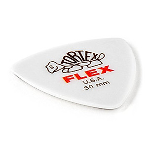Dunlop Tortex Flex Triangle .50mm Red Guitar Pick-6 Pack, .50mm | White