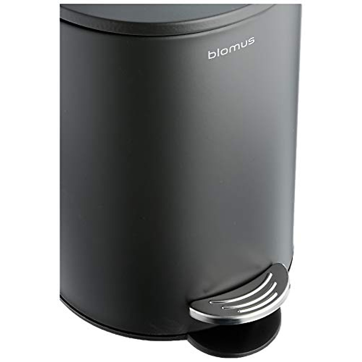 blomus -Tubo Pedal bin Made of Powder-Coated Steel, Anthracite, 3L Capacity, Smart Close System, Removable Bucket, Exclusive Bathroom Accessory (H x W x D): 24.5 x 17 x 17 cm, Anthracite, 6888)