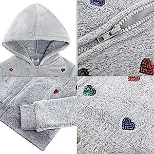 V.&GRIN Girl Zip up Hoodie Sweatshirt Soft Fuzzy Fleece Jacket with Pocket for Girls 5-16 Years