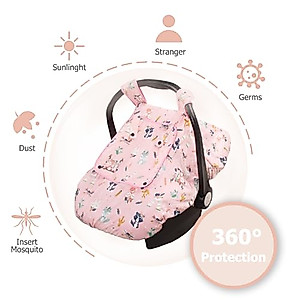 Car Seat Cover Baby, Minky Baby Car Seat Cover, 3 in 1 Carseat Sover for Winter, Winter Carseat Cover for Baby with Storage Bag…