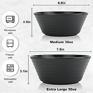 Wrova Wheat Straw Bowl Sets,6 PCS Unbreakable Cereal Bowl 50 OZ，Microwave and Dishwasher Safe Bowls,Super Big Bowl Sets BPA Free Eco Friendly Bowl for Serving Cereal,Oatmeal and Salad (Classic Series)