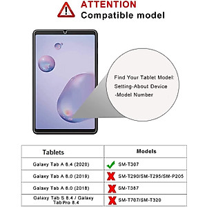 TANTEK [2-Pack Screen Protector for Samsung Galaxy Tab A 8.4 inch(2020,SM-T307/T307U),Tempered Glass Film,Ultra Clear,Anti Scratch,Bubble Free