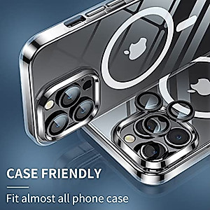 Hoerrye for iPhone 14 Pro/iPhone 14 Pro Max Camera Lens Protector, [Keep Lens Original Design] Anti-Scratch 9H Tempered Glass Camera Cover Screen Protector Metal Ring Accessories - Black