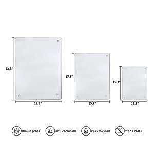 Murrey Home Tempered Glass Cutting Boards for Kitchen Dishwasher Safe, Rectangle Chopping Board with Rubber Feet, Small Frosted Countertop Tray, Heat Resistant, Non-Slip 15.7"x11.8"