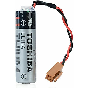 5-Pack ER6V/3.6V 2400mAh PLC Lithium Battery, ER6VC119A/ER6VC119B with Brown Plug for M64 System