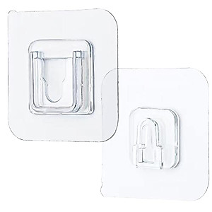 12 Pairs Double-Sided Adhesive Wall Hooks Hanging Hooks Heavy Duty Wall Hangers Without Nails Removable