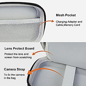 Sevenat Digital Camera Case Carrying & Protective Case Carrying Bag Compatible Digital Camera/for VAHOIALD/for IWEUKJLO/for Zostuic/for CAMKORY/for BEVLXNIV/for Kodak Pixpro, Black