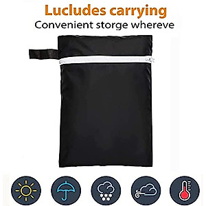 CLVEDU Chimenea Cover 122cm Outdoor Patio Chimenea Cover Waterproof Black Garden Heater Rain Sun UV Protector with Storage Bag