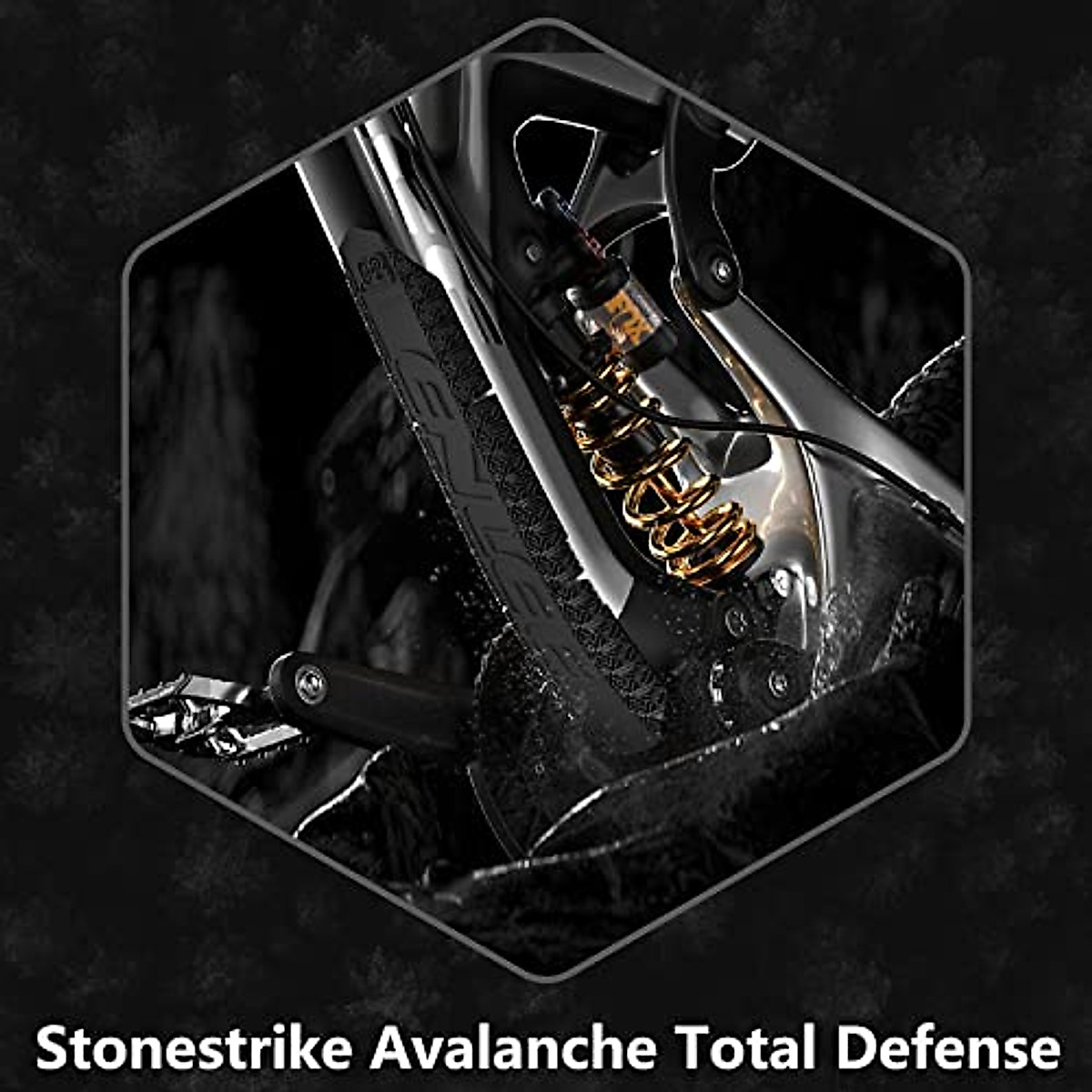 ENLEE Mountain Bike Down Tube Frame Protector, 3M MTB Bicycle Frame Guard - Protect The Bike from Collision and Scratch (Black 2)