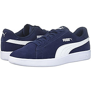 PUMA Mens Smash V2 Sneaker, Peacoat-PUMA Mens White, 9.5