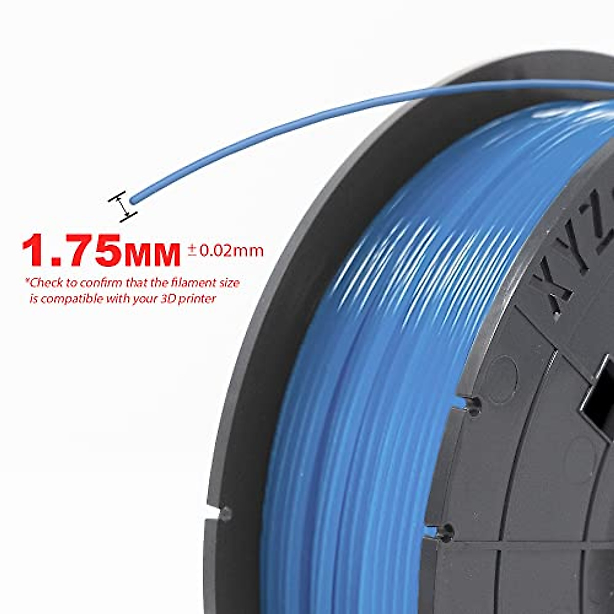 XYZPrinting PETG Filament 1.75mm, NFC Chip, 3D Printer Filament, 600g (1.3lbs), Dimensional Accuracy +/- 0.02 mm, Fit Most 3D Printers, Clear Blue