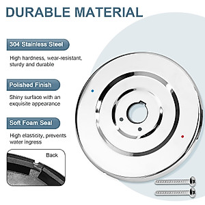 Shower Faucet Cover Plate Replacement for Moen 16090, Shower Escutcheon Plate Compatible with Most Chateau Single-handle Tub and Shower Faucets, Shower Trim Kit Parts