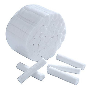 100 Count Cotton Rolls #2 Medium 1.5" Dental Gauze Cotton Rolls Non-Sterile 100% Natural Cotton High Absorbent Cotton