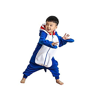 OGU' DEAL Shark Onesie Sleepwear for Kids Animal Costume Halloween Hooded Jumpsuit with Pockets(Shark,85)