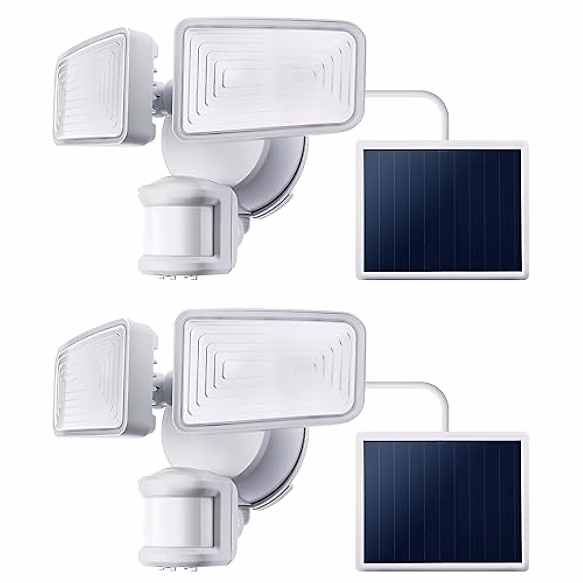 Home Zone Security 2 Pack Solar Floodlights Outdoor with Motion Sensor 40’ x 180°, 1500 Lumens, 5000K Bright White, Dusk to Dawn, Aluminum Adjustable Heads, Waterproof Flood Lights Backyard Patio