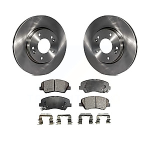Transit Auto - Front Disc Brake Rotors And Ceramic Pads Kit For Hyundai Elantra Kia Forte Veloster GT Forte5 Coupe Koup K8T-100621
