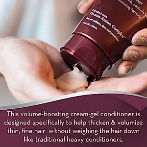Keranique Volumizing Hair Growth Stimulating Conditioner - Keratin Amino Complex - Decreases Breakage - Seals Split Ends - Controls Frizz - Free of Sulfates, Dyes, and Parabens - 4.5 Fl. Oz