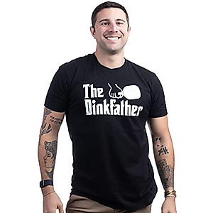 The Dinkfather | Funny Pickleball Player Pickle Ball Paddle Dink Joke T-Shirt for Men - (Men,L) Black