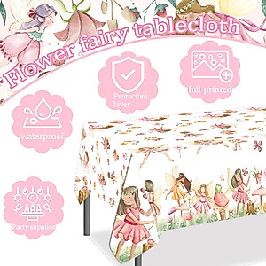 CANDY CHEF Fairy Party Tablecloth Fairy Birthday Party Table Cover 3Pcs Fairies Garden Table Covers Fairy Birthday Party Decorations for Fairy Elf Theme Baby Shower Supplies