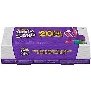 Kinetic Sand, 20-Pack Eggs with 3.3lbs Red, Yellow & Blue Play Sand for Egg Hunts, Party Favors & Goodie Bags, Sensory Toys for Kids Ages 3 and up