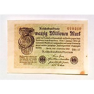 1923 Germany Hyper Inflation Full set of Authentic notes 1 to 100 Million Mark Banknotes (Build Your Own Collection)