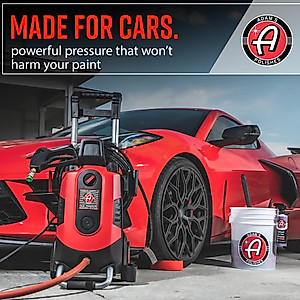 Adam's Polishes Electric Pressure Washer 2.0, Powerful 1.4 GPM 2000 PSI Car Pressure Washer Sprayer, Snub Nose & Tip Attachment, Use,Car Soap, Patio Boat RV Motorcycle Car Garage Deck (2.0 Machine)