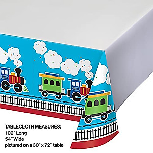 Creative Converting Border Print Plastic Tablecover, All Aboard -