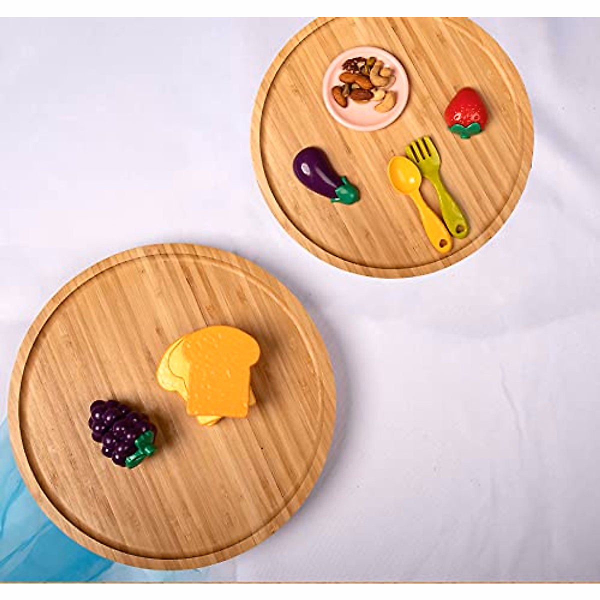 Plutreas Bamboo Lazy Susan Turntable for Cabinet or Table (14 in)