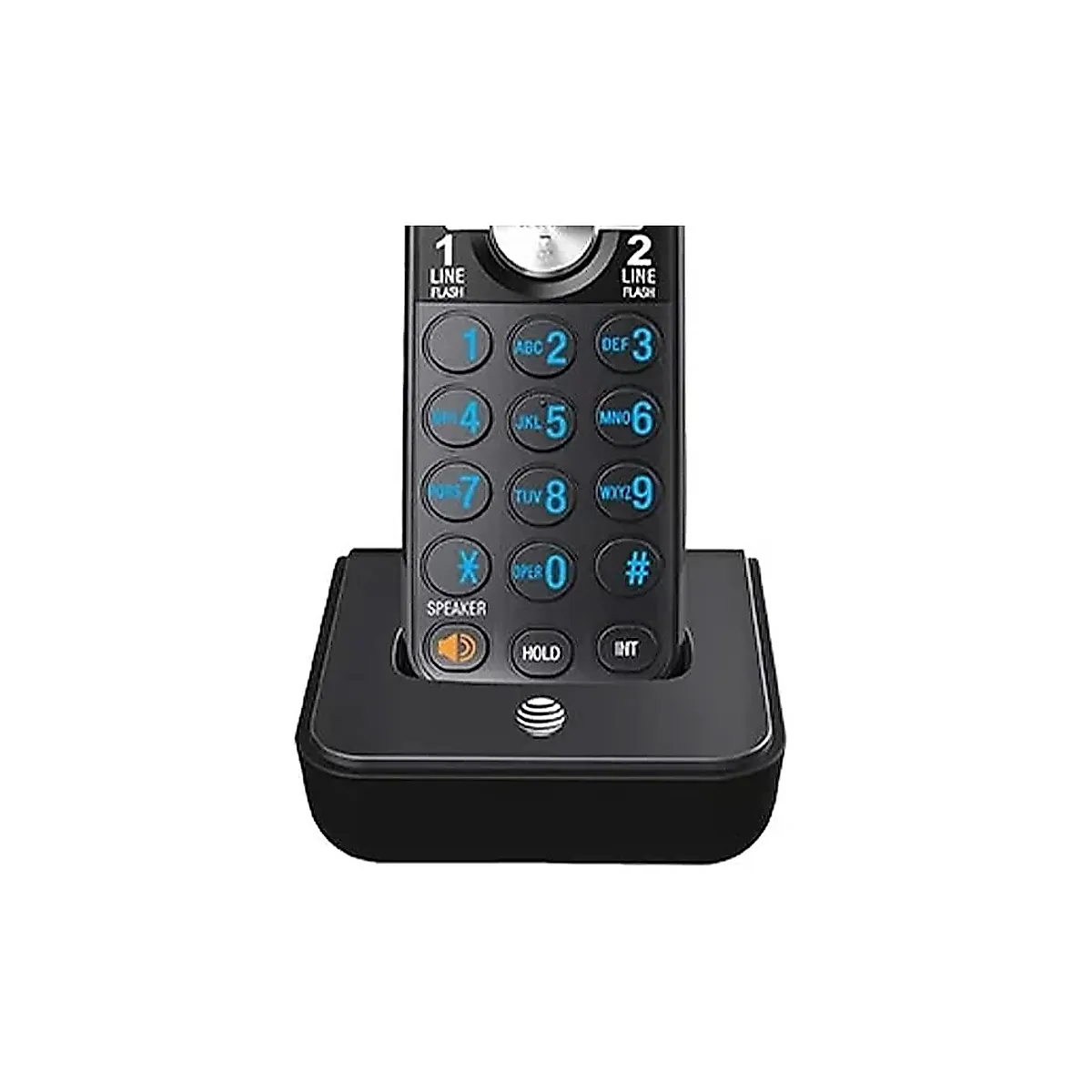 AT&T TL88102BK DECT 6.0 2-Line Expandable Cordless Phone with Answering System and Dual Caller ID/Call Waiting, 3 Handsets, Black