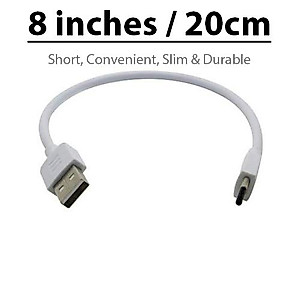 Authentic Short 8inch USB Type-C Cable for Oppo Reno2 Also Fast Quick Charges Plus Data Transfer! (White)