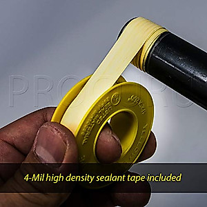 PROCURU 1/2" OD x 72" Long Weatherproof Stainless Steel Gas Flex Connector Kit with Yellow SafeGuard Coating for Dryer, Water Heater, Bbq Grill