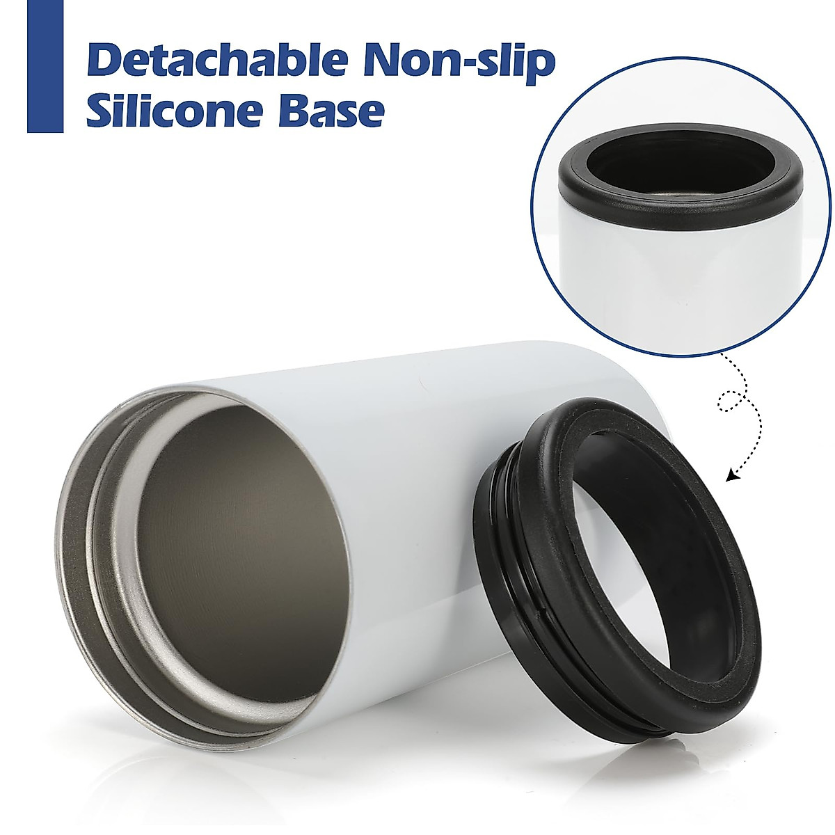 8 Pack Sublimation Can Cooler Blank Sublimation Can Holder Stainless Steel Insulated Can Cooler Sublimation Tumbler Vinly Gifts, White 12oz