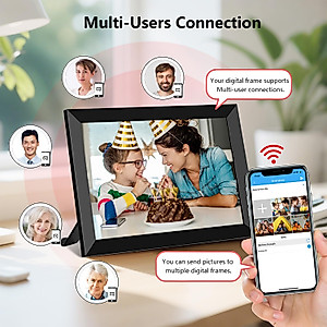 FRAMEO Digital Photo Frame 10.1 inch WiFi Smart Frame HD IPS Touch Screen, 16GB Storage, Auto-Rotate, Wall-Mountable, Easy Setup to Share Photos & Videos via Free App from Anywhere