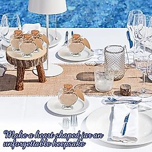 141 Pcs Heart Shaped Small Glass Jars with Cork Lids, Label Tags and String Honeymoon Glass Favor Jars Small Heart Glass Wish Bottles Keepsake Couple Wedding Gifts Valentines Day Party Decoration DIY