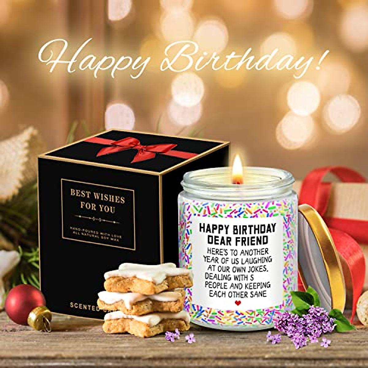 Happy Birthday Gifts for Women, Best Friends, BFF Friendship Gifts for Women Friends Gifts for Women, Best Friends, Her, Female, Sister, Coworker, Classmate, Bestie Present Christmas Candles Gifts