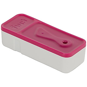 Trudeau Maison Fuel go” Snack Box with Dip Compartment and Spreading Knife, 6.00 x 4.00 x 15.00 cm, Pink
