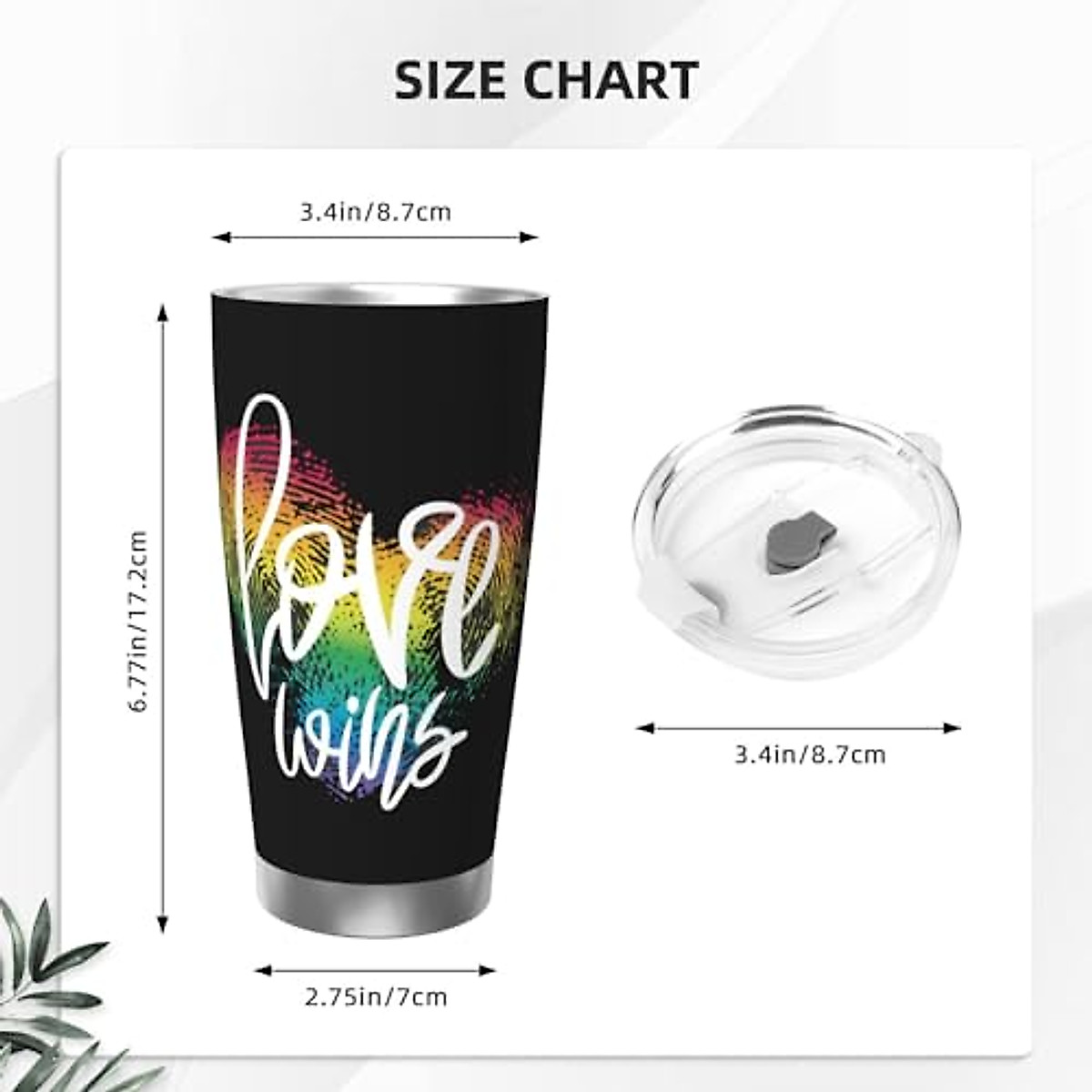 SDERDZSE Lgbtq Pride Month Rainbow Gay Tumbler 20oz Coffee Cup Insulated Tumblers Stainless Steel Tumbler With Lid Coffee Travel Mug For Home Outdoor