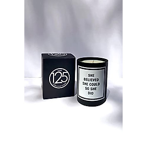 The 125 Collection | She Believed She Could So She Did | Spicy Blood Orange | 80 Hour Long Burn | Natural Vegan Soy Wax | Luxury Scented Candles for Home (12 oz)