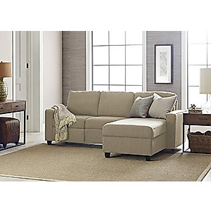 Serta Palisades Reclining Sectional with Right Storage Chaise - Beige