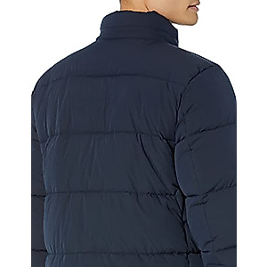 Amazon Essentials Men's Recycled Polyester Hooded Long Puffer, Navy, X-Large
