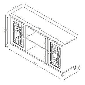 Mixcept 60” Sideboard Buffet Table Storage Cabinet Console Table with 2 Doors and Adjustable Shelves, Cupboard Kitchen Sideboard for Kitchen Dining Room, Teal