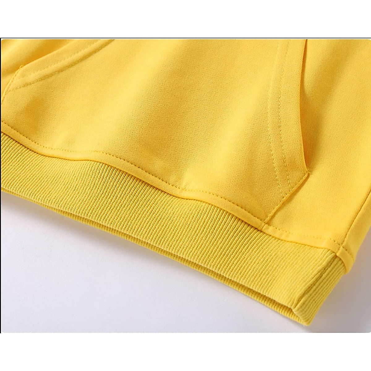 TeTii Baby Toddler Kids Boy Girl Solid Casual Pocket Hoodie Sweatershirt Pullover Yellow