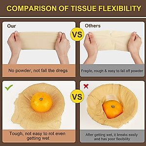 Gezond 50pcs Compostable Paper Napkins, Disposable Dinner Napkins 13 x 13 in Unbleached 2-ply Eco Lunch Tissue, Biodegradable Napkin for Thanksgiving Christmas Big Party