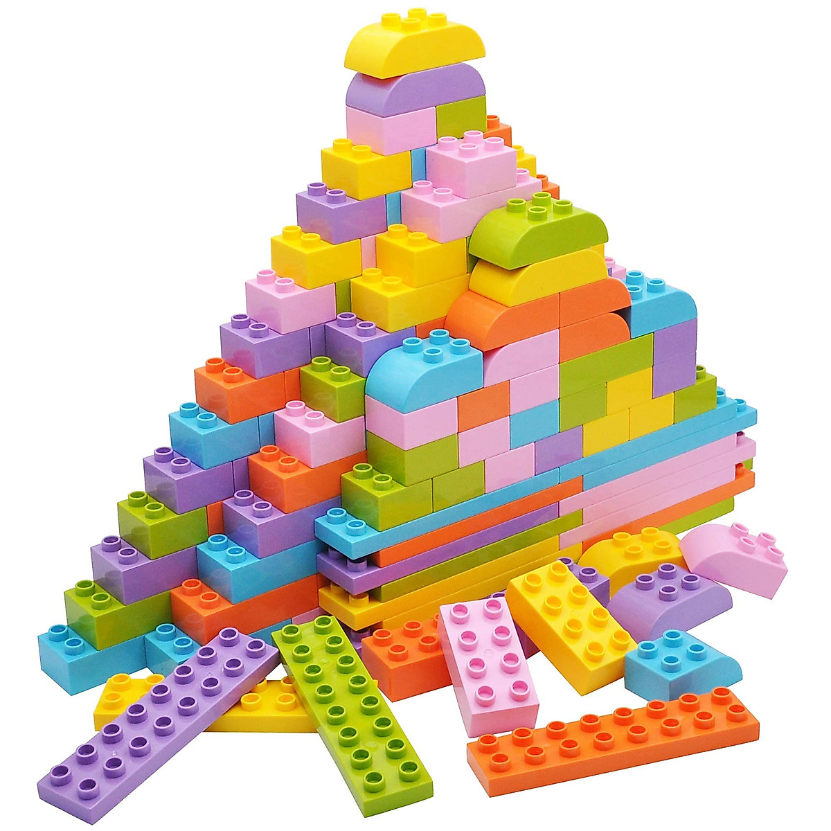 JOYIN 180 Pcs Kids Building Blocks, Toddler Building Bricks Set, 6 Colors 5 Shapes STEM Classic Basic Big Large Education Toy for Girls Boys 3-8 Years Christmas Birthday Gift
