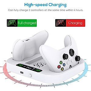 Keyboard for Xbox Series X/S Controller, for Xbox One/S/Controller Gamepad and Upgraded Vertical Cooling Stand with Suction Cooling Fan and Dual Controller Charger Station for Xbox Series S