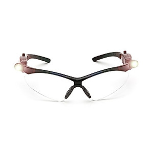 Pyramex PMXTREME Safety Glasses, Black Frame / Clear Anti-Fog Lens (NO CORD), LED Temples