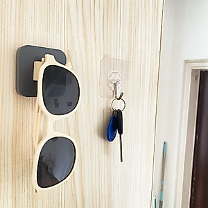 FINDAMAZE 2pcs Wood Sunglasses Organizer Sunglasses Holder Wall Mounted Eyeglasses Storage Glasses Display stand (Grey)