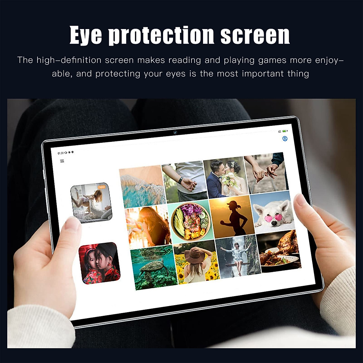 10.1 Inch Tablet for Android 12 with 8 Core CPU, 8GB RAM 256GB ROM, 5G WiFi 4G Network, 8MP Front 16MP Rear Tablet PC, Green (US Plug)