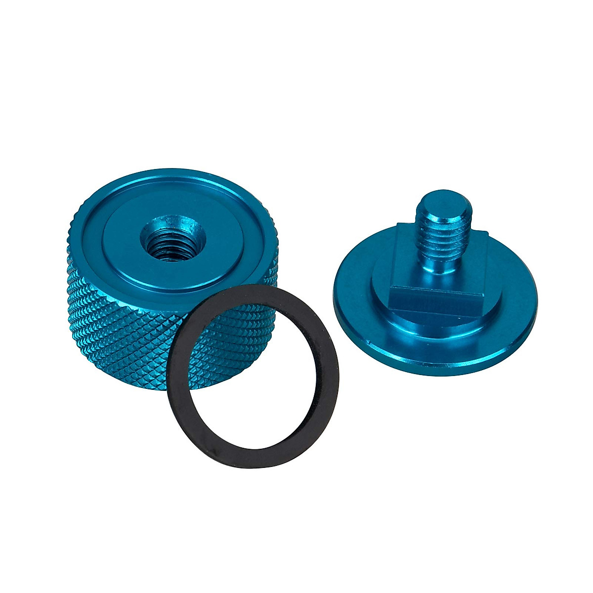 3mirrors Welding Hood (Pipeliner) Helmet Fasteners Sky Blue Headgear Replacement Parts Accessories Screws Flip Hood Aluminum -Anodized w/Silicone Washer Non-Slip 1 Pair