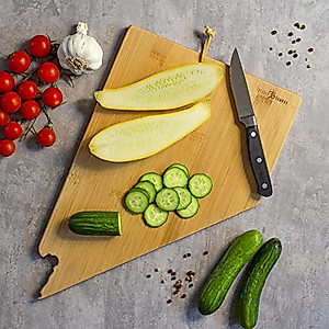 Totally Bamboo Destination Nevada State Shaped Serving and Cutting Board, Includes Hang Tie for Wall Display